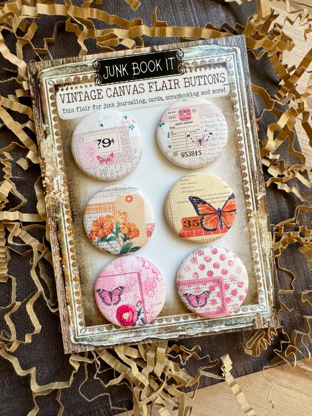 Bright Garden Canvas Flair Buttons, Butterfly Junk Journaling, Spring ...