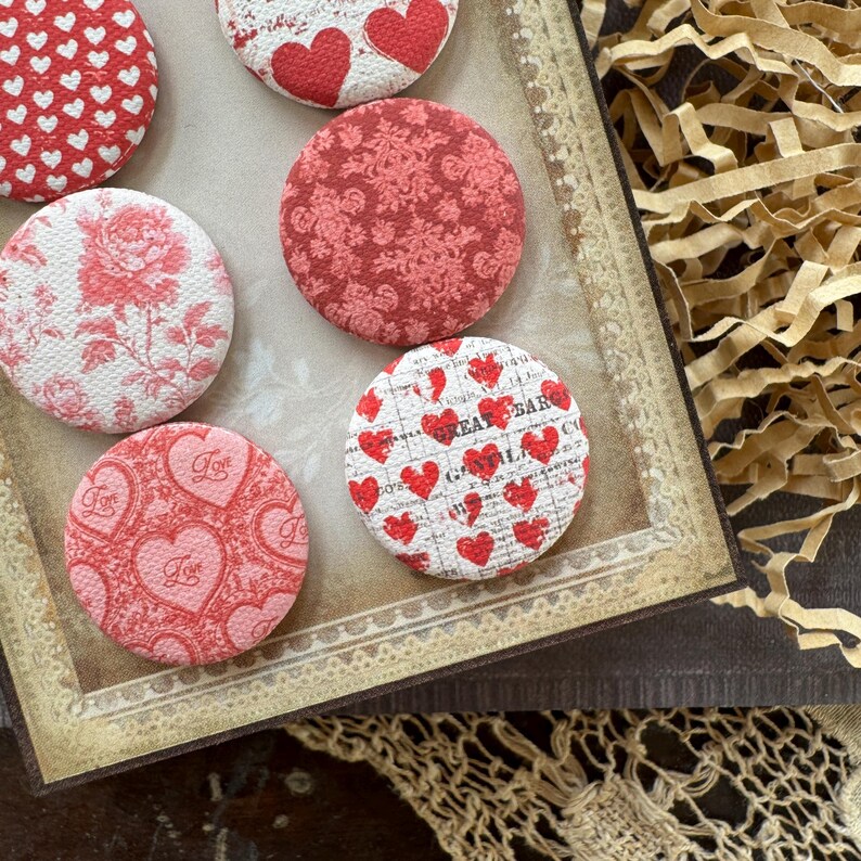 Vintage Love Me Canvas Flair Buttons, Heart Junk Journaling, Valentine ...