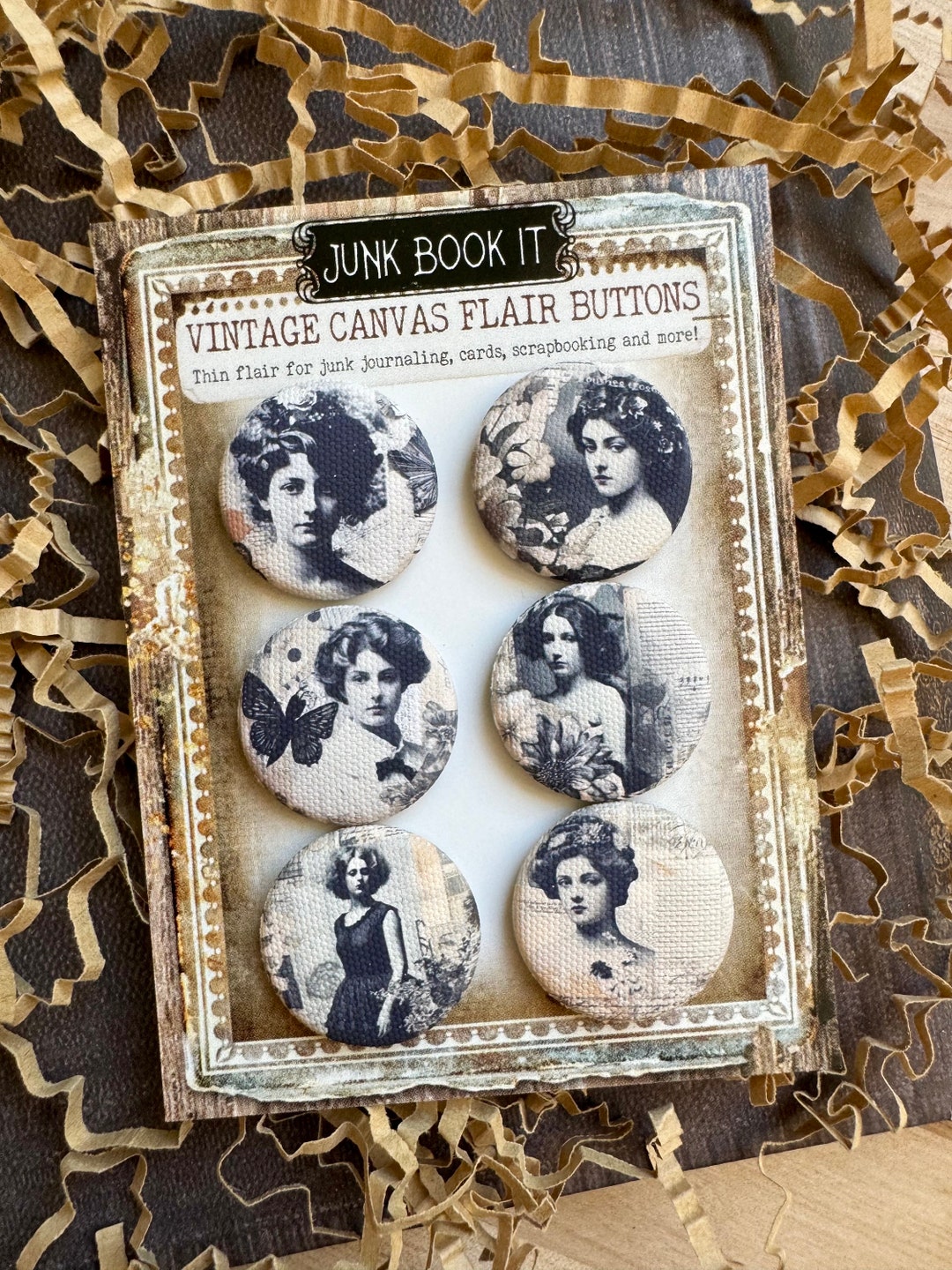 Vintage Lady Canvas Flair Buttons, Lady Photos Junk Journaling, Old ...