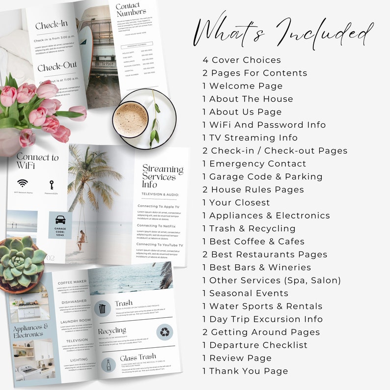 Editable Canva Welcome E Book, Printable VRBO Guest Guidebook, Airbnb ...