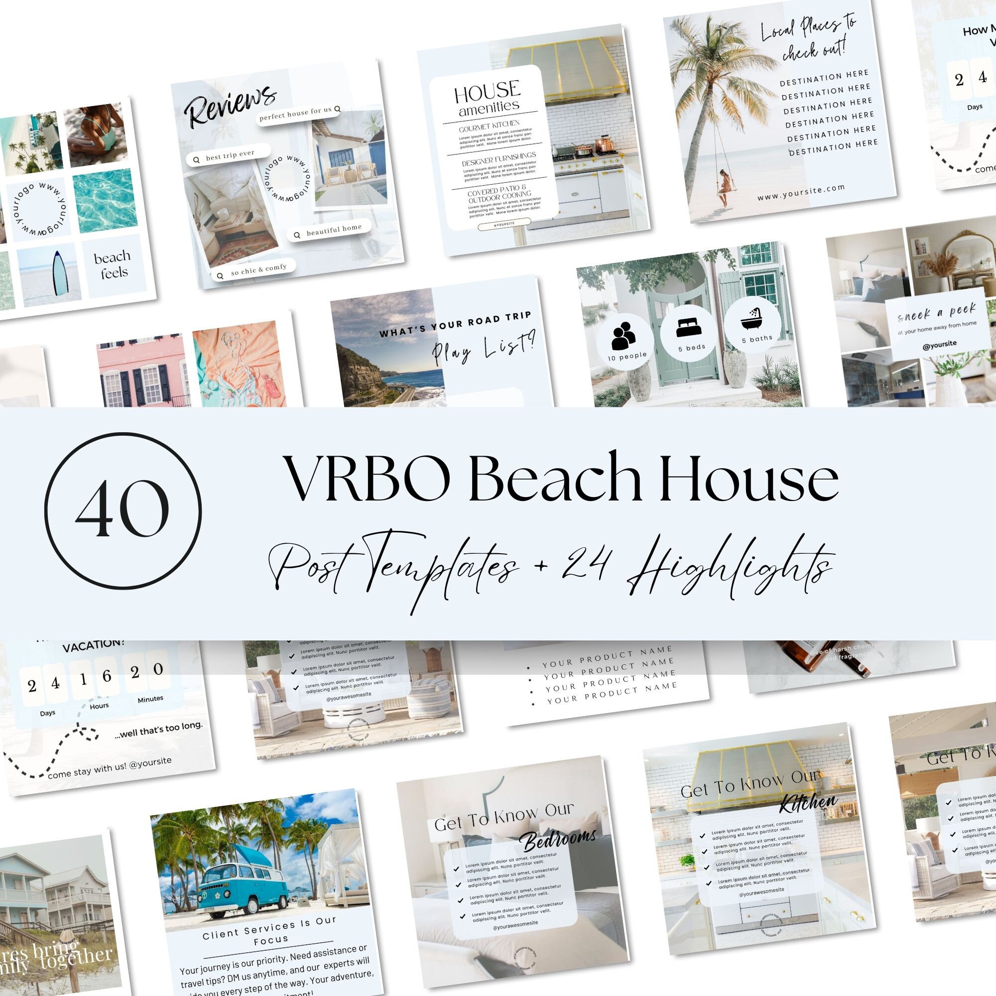 Canva Airbnb Instagram Template, Branding Kit, Airbnb Social Media ...
