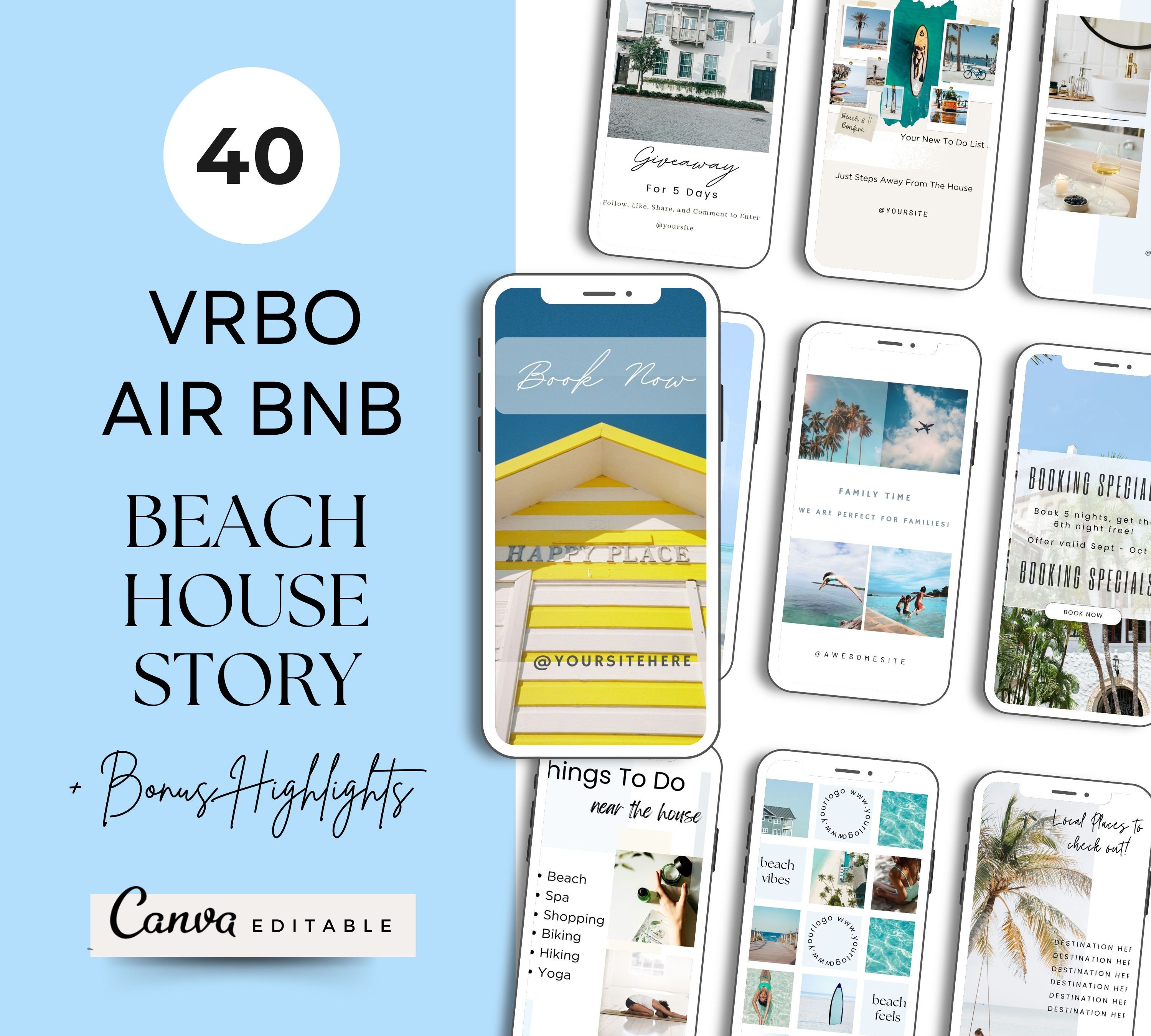 Canva Airbnb Instagram Promotion Template, VRBO Social Media Branding ...