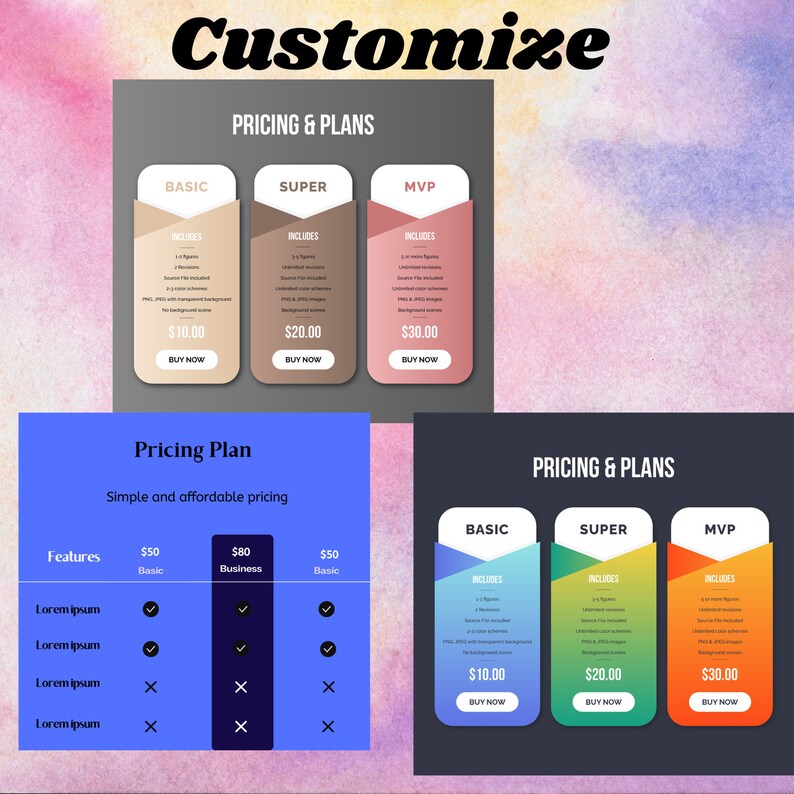 Personalized Price List Template Minimalist Style Pricing Package List ...