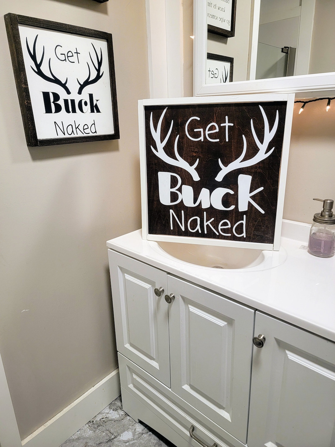 Get Buck Naked Wooden Sign - Etsy