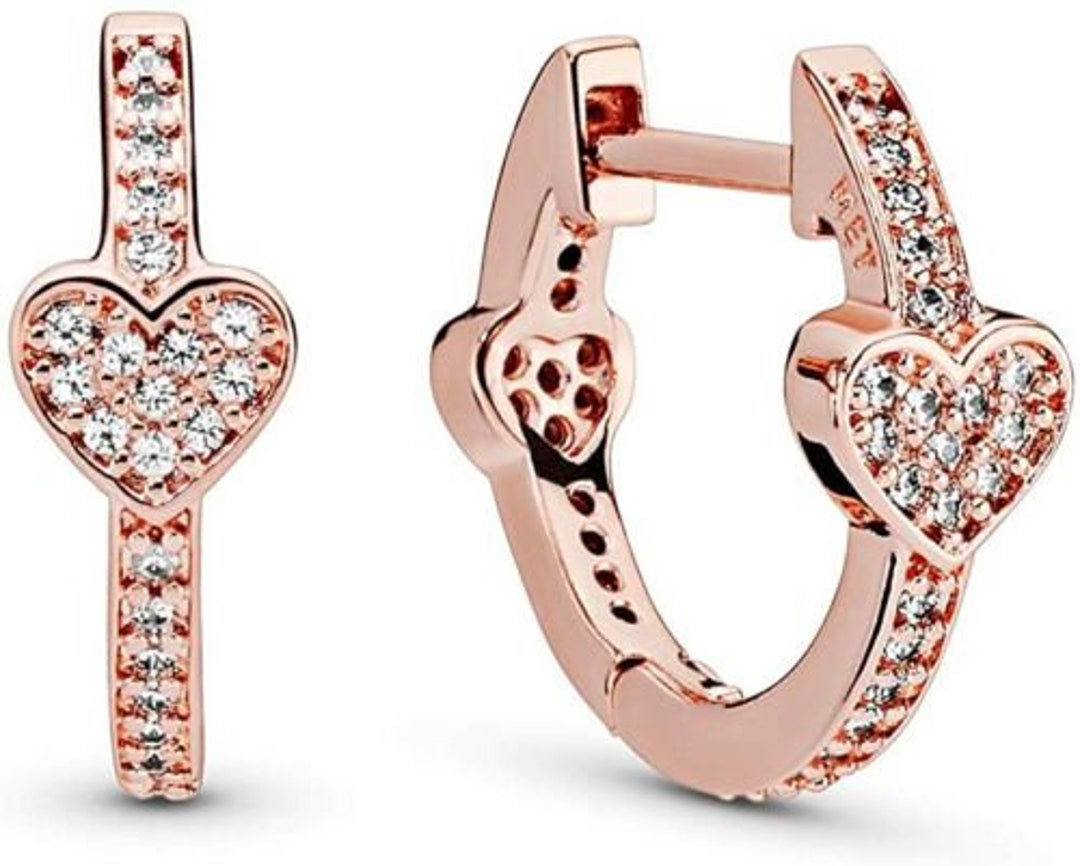 PANDORA ROSE™ Alluring Hearts Hoop EARRINGS 287290cz Women - Etsy