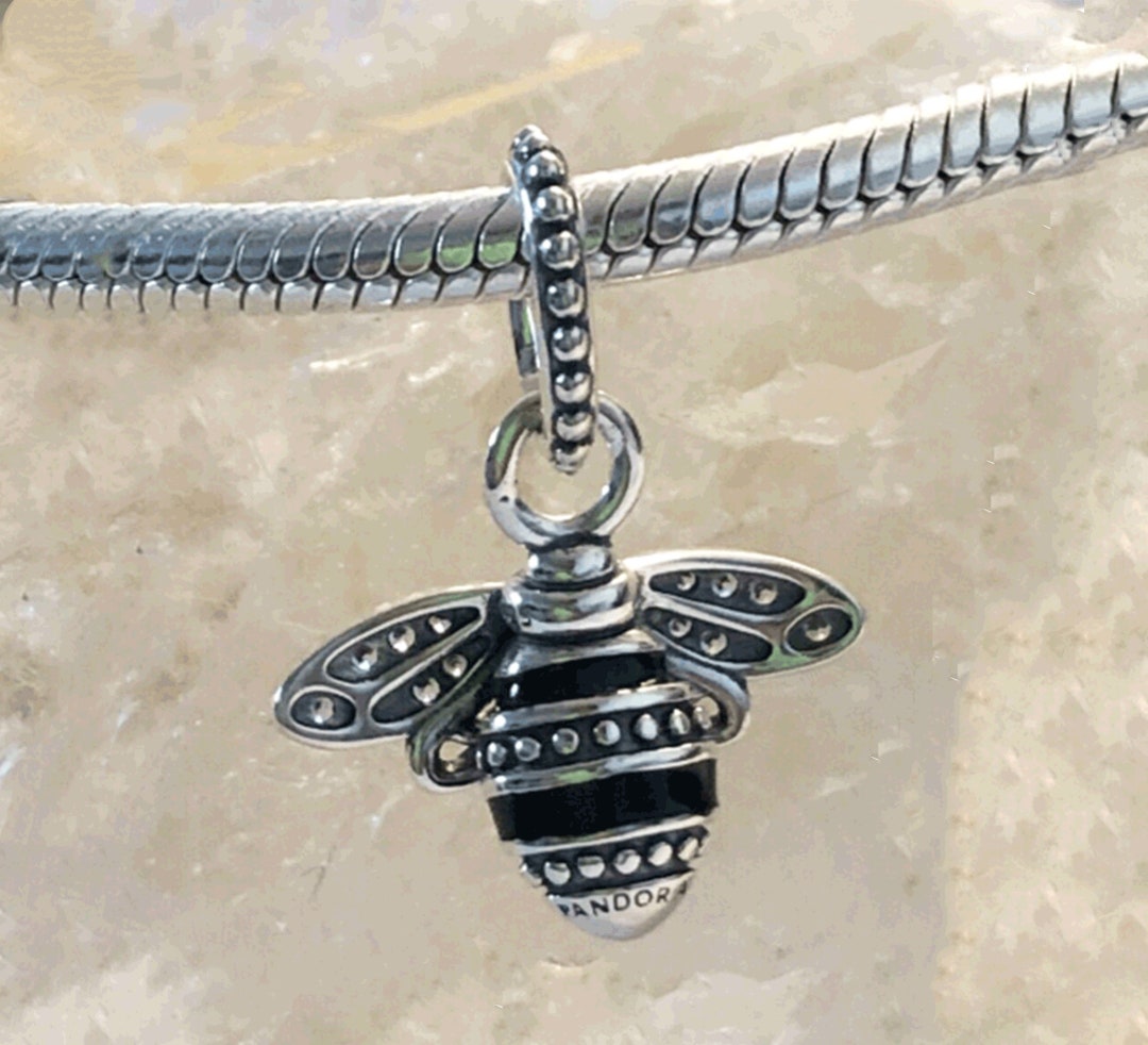 Authentic PANDORA Silver Sparkling Queen Bee Dangle Charm Mom - Etsy