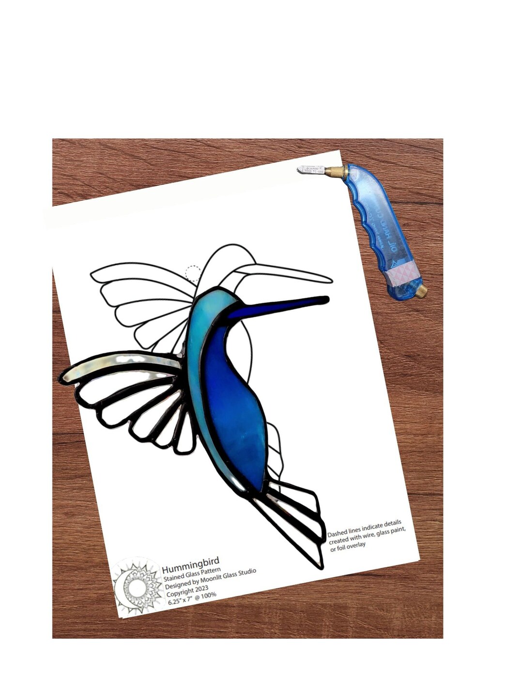 Hummingbird Hovering - Stained Glass Pattern (digital PDF Format) - Etsy
