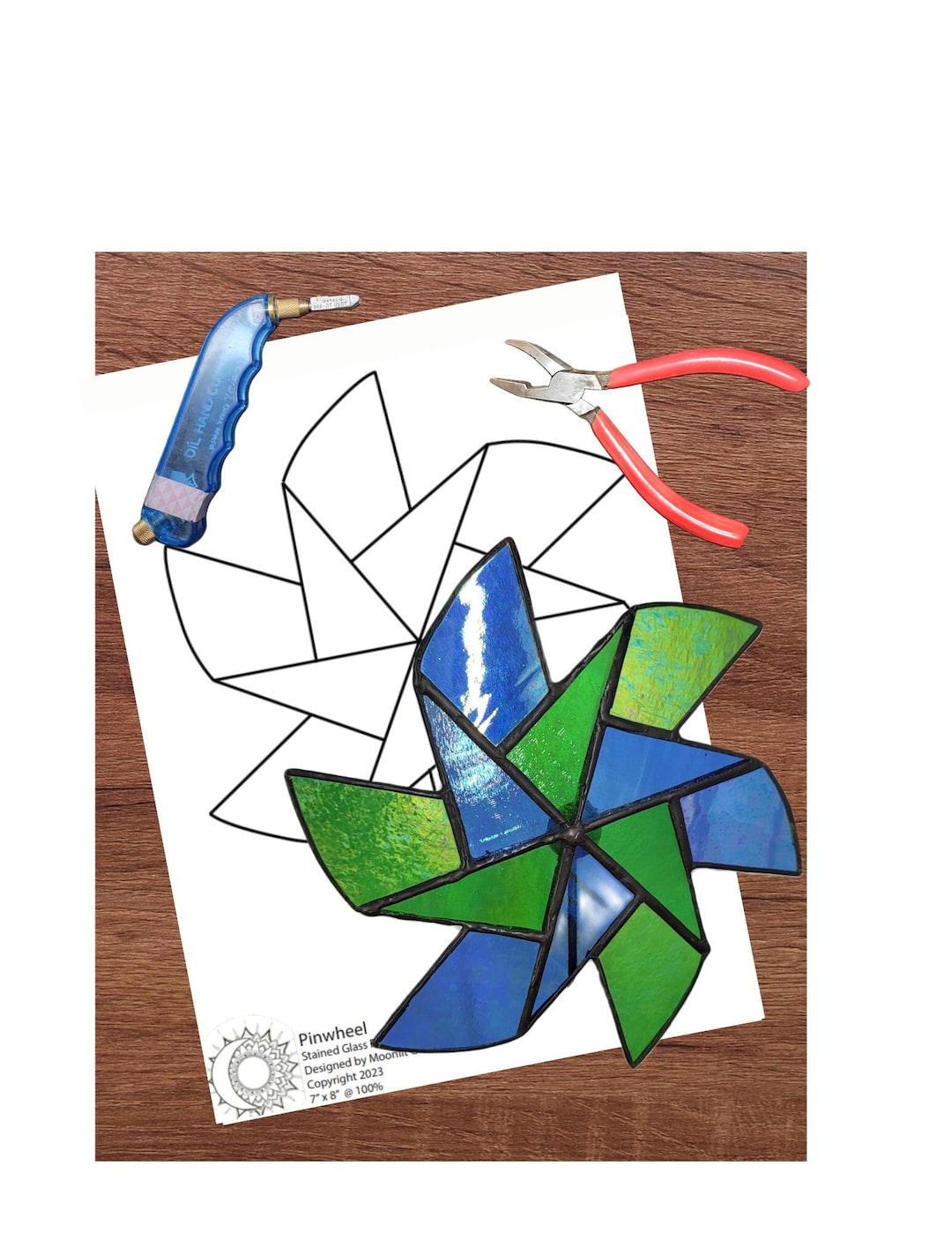 Colorful Pinwheel - Stained Glass Pattern (digital PDF Format) - Etsy
