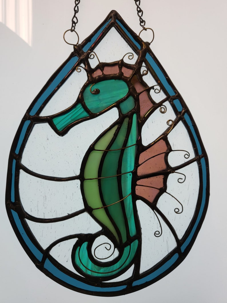 Seahorse Buddy - Stained Glass Pattern (digital PDF Format) - Etsy