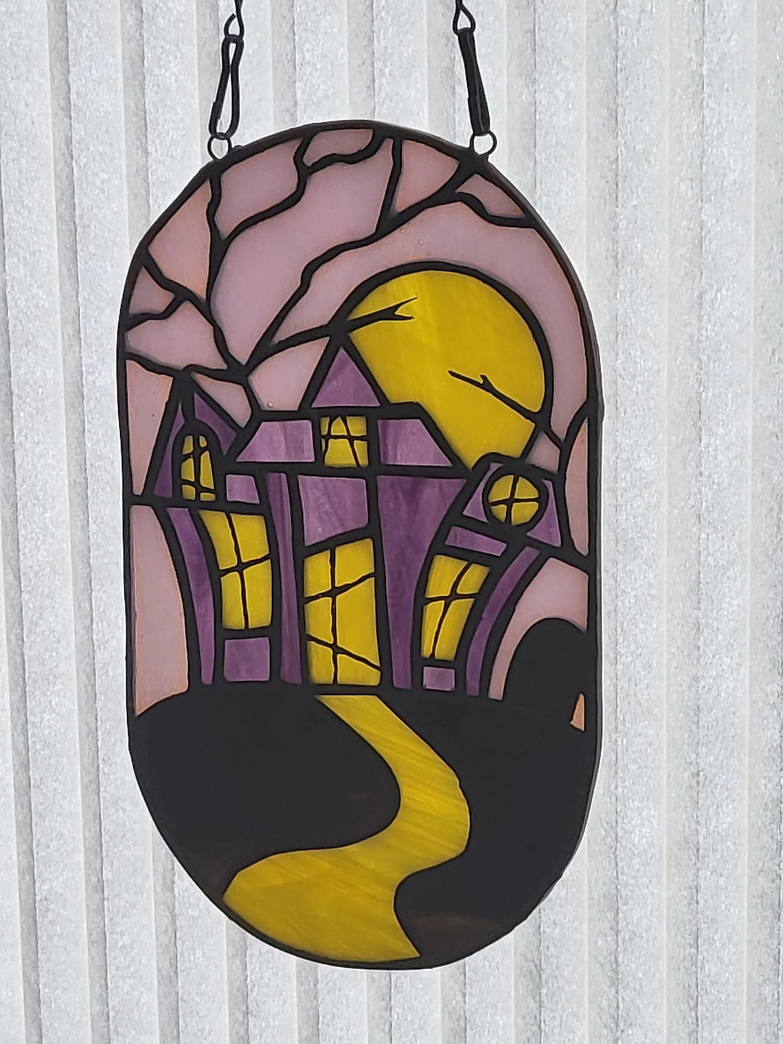 Spooky House- Stained Glass Pattern (digital PDF Format) - Etsy