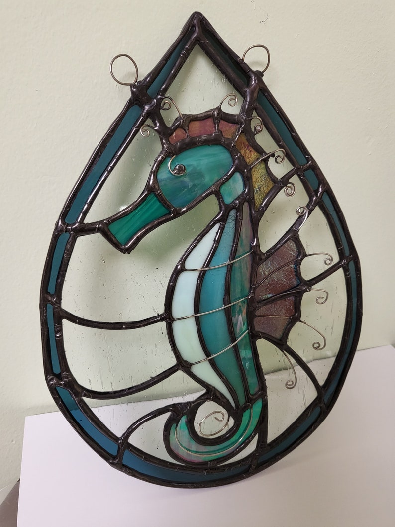 Seahorse Buddy Stained Glass Pattern digital PDF Format - Etsy