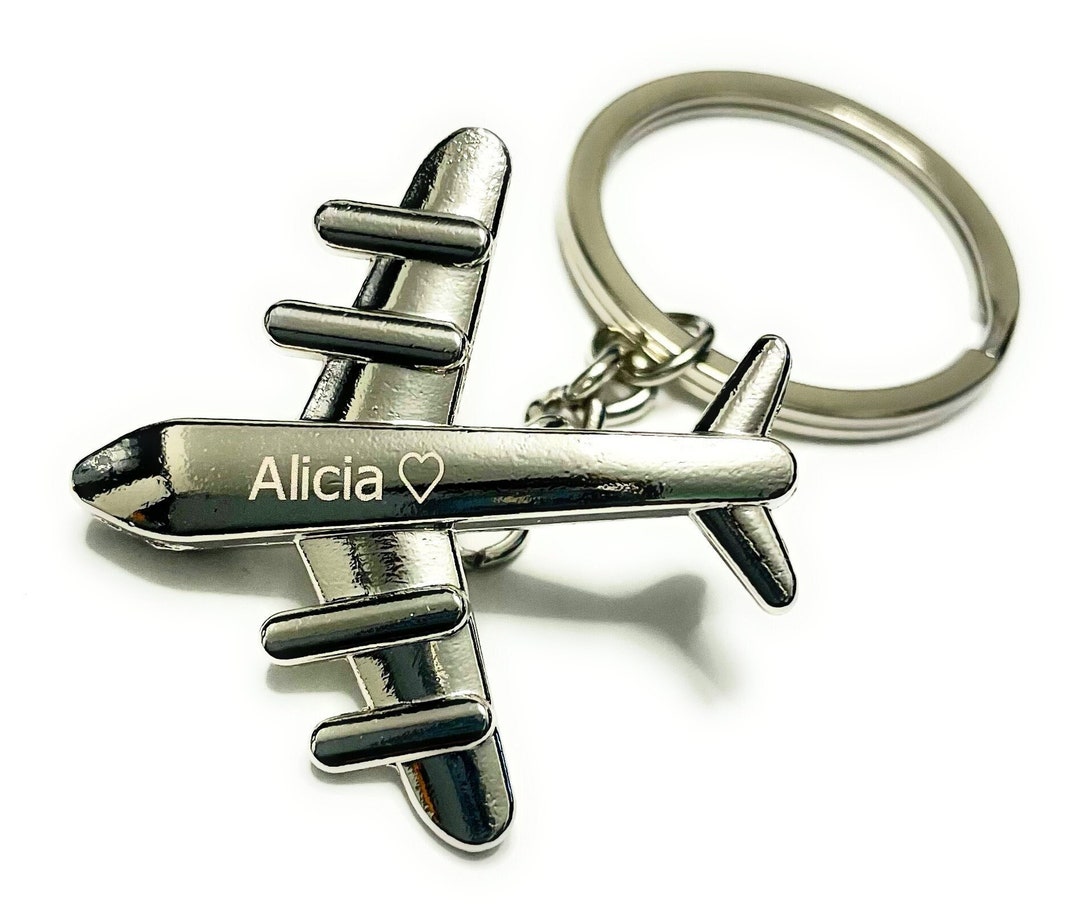 Custom Airplane Keychain – Travel Keyring for Pilots, Flight Attendants ...