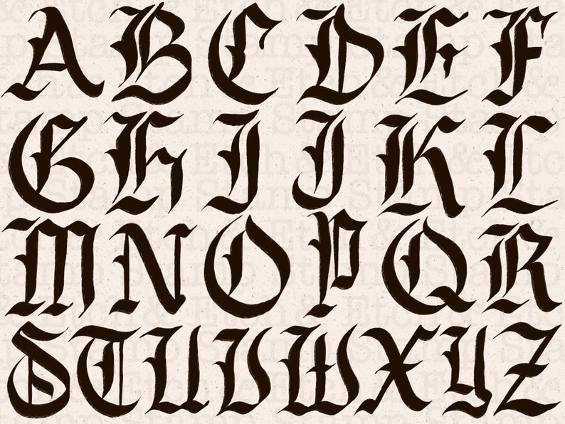 Procreate Stamps | Old English Calligraphy Letters, Antique Calligraphy ...