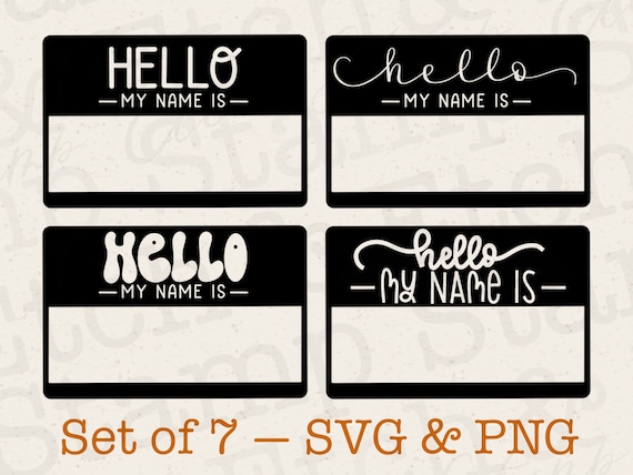 Hello My Name is Svg Name Tag Svg Hello Svg Baby Svg - Etsy