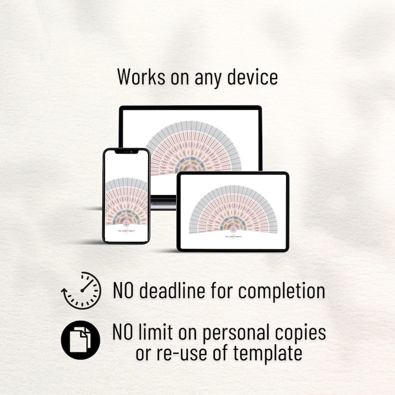 Family Tree Template - Scandi Fan Chart - 8 Generations - Edit in Canva ...