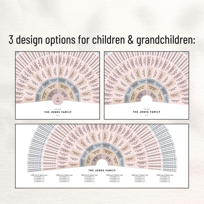 Family Tree Template - Scandi Fan Chart - 8 Generations - Edit in Canva ...