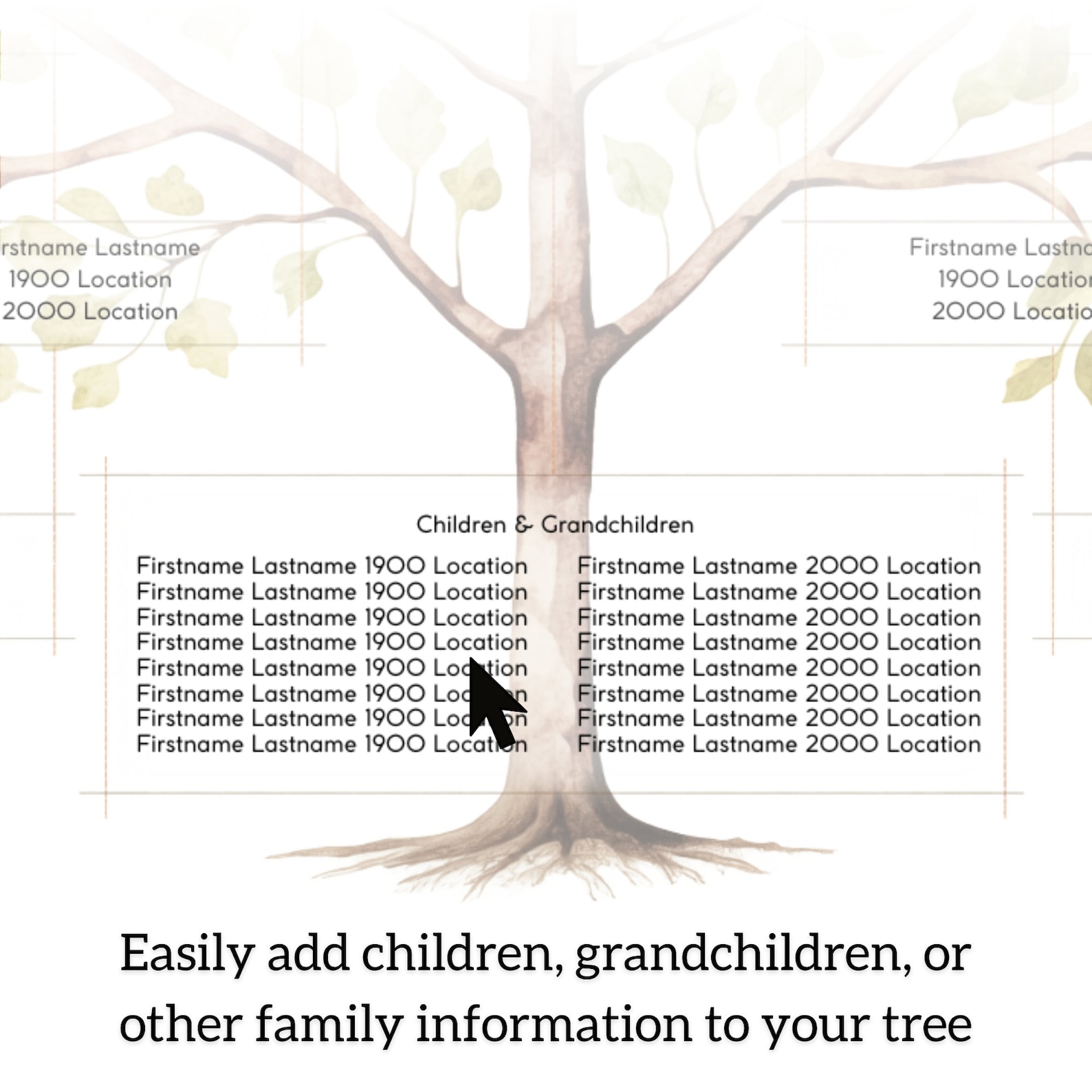 Spring Tree Family Template Canva Tree Chart 7 Generations 36 X 24 & A1 ...