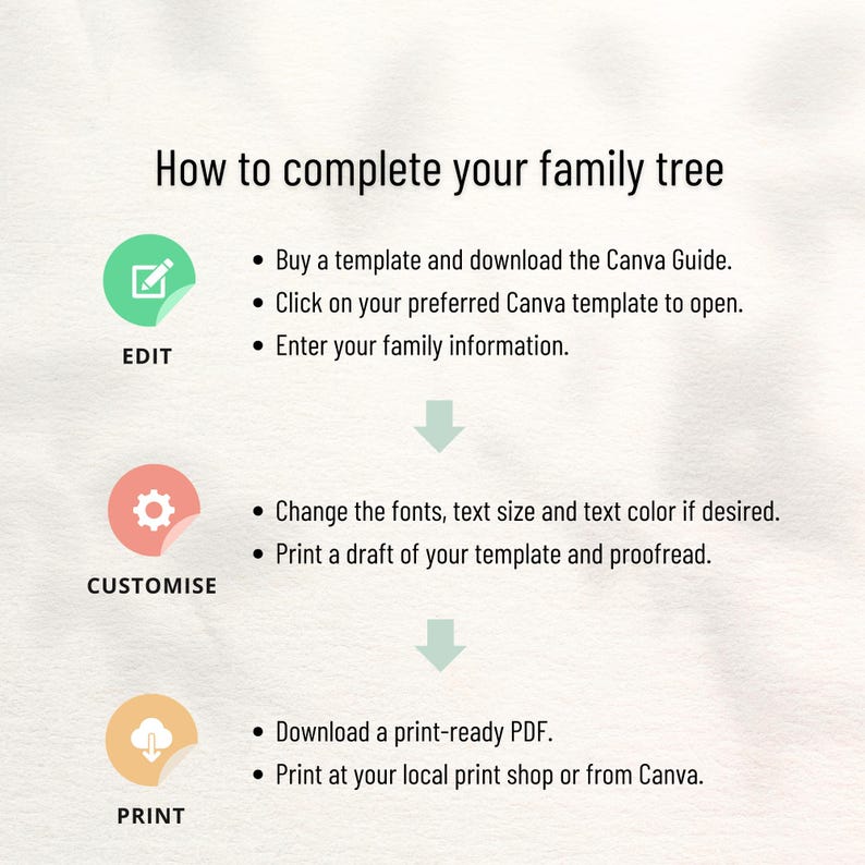 Coastal Family Tree Fan Template: 6 Generation (16x12 & A3, Canva) - Etsy