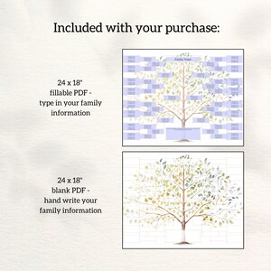 Spring Tree Family Fillable PDF - 6 Generations - 24 X 18" & A2 - by ...