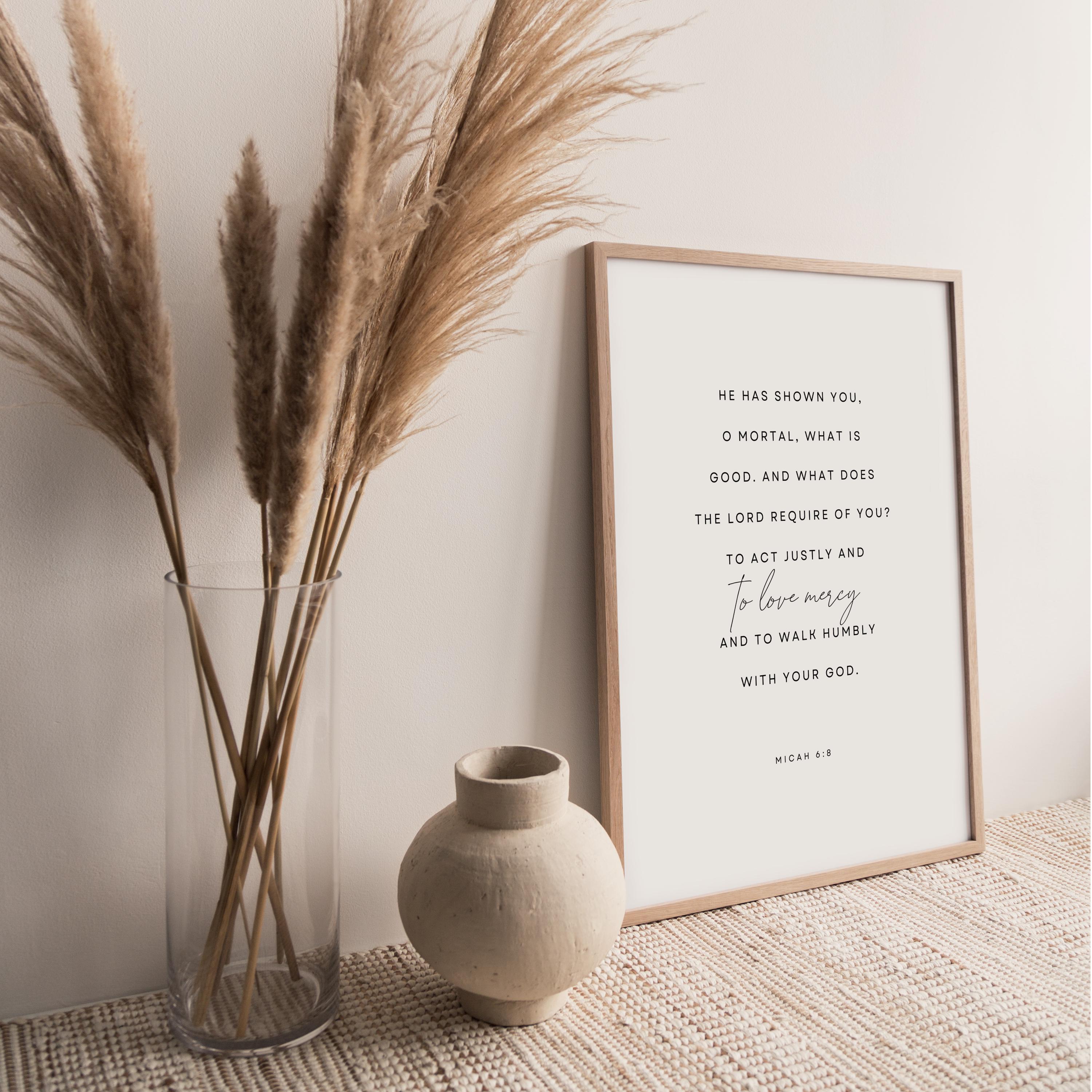 Micah 6 8 | Bible Verse Wall Art Printable | Minimalist Scripture Art ...