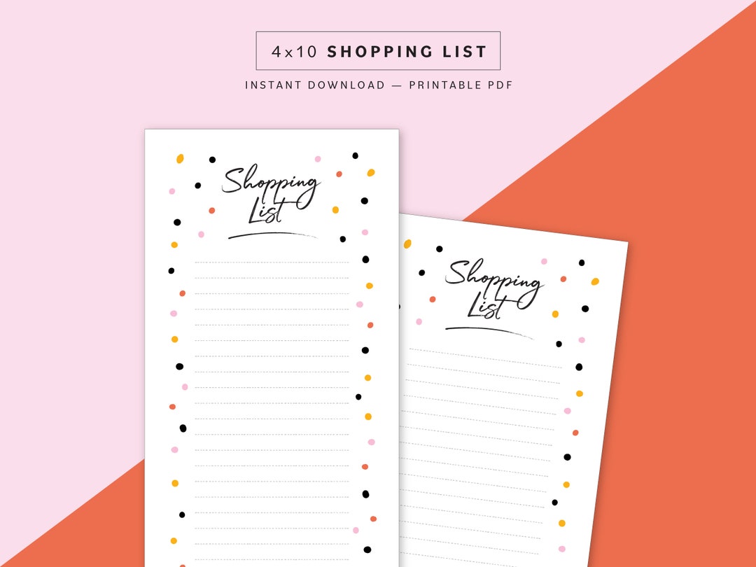 Printable Shopping List Card - Etsy