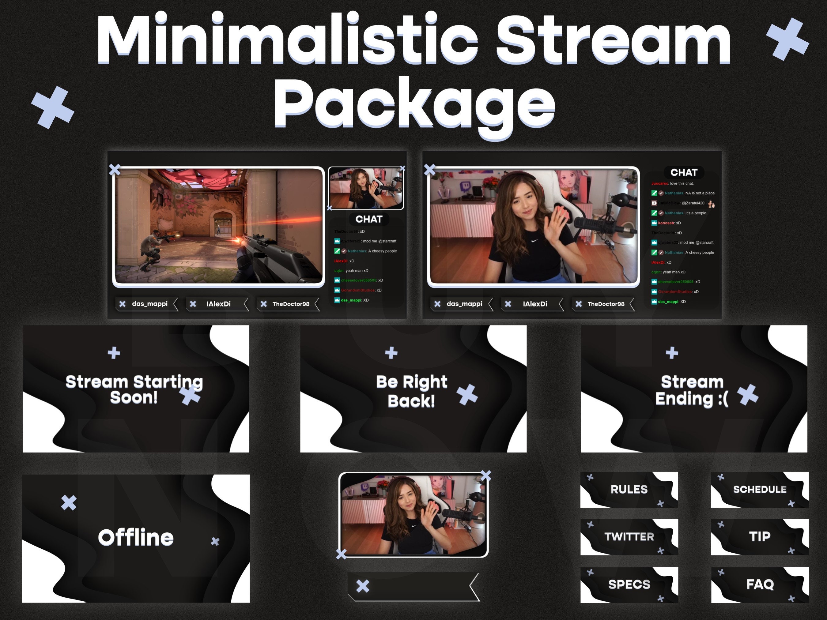 CLEAN & MINIMAL Stream Package Twitch Overlay Streaming and Gaming ...