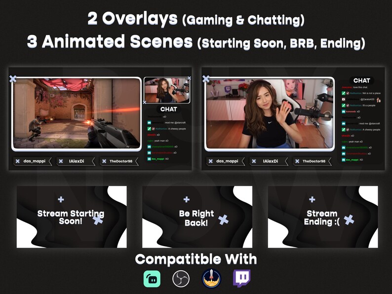 CLEAN & MINIMAL Stream Package | Twitch Overlay | Streaming and Gaming ...