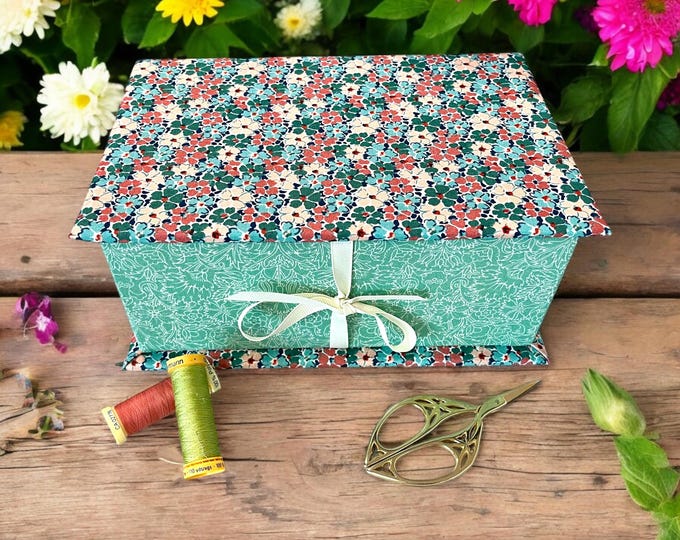 Liberty Fabric Sewing or Storage Box - Handmade, Sewing Basket, Storage ...