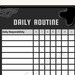 Black and White Daily Routine Planner, Daily Planner, Routine Planner ...