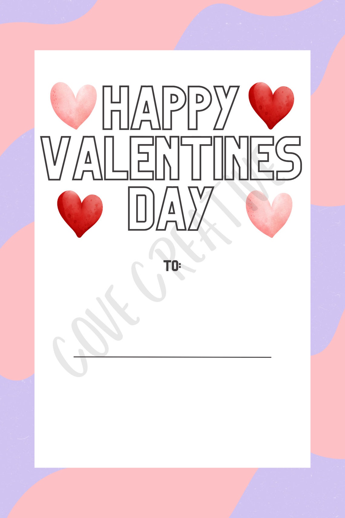 School Valentines Day Card, Digital Valentines Card, Printable ...