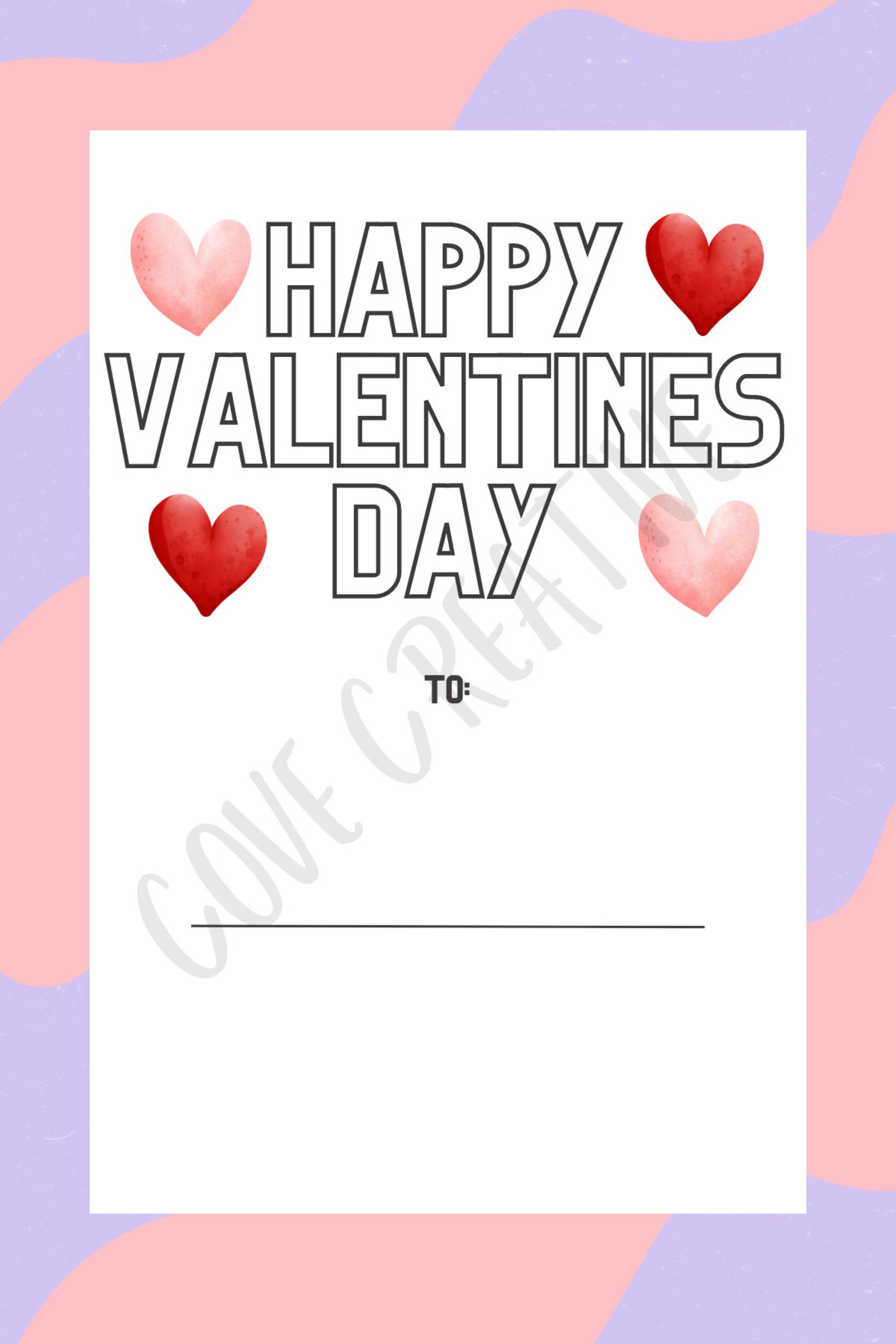 School Valentines Day Card, Digital Valentines Card, Printable ...