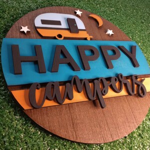 Happy Campers Sign Happy Camper Camping Decor Camping Gift Painted and ...