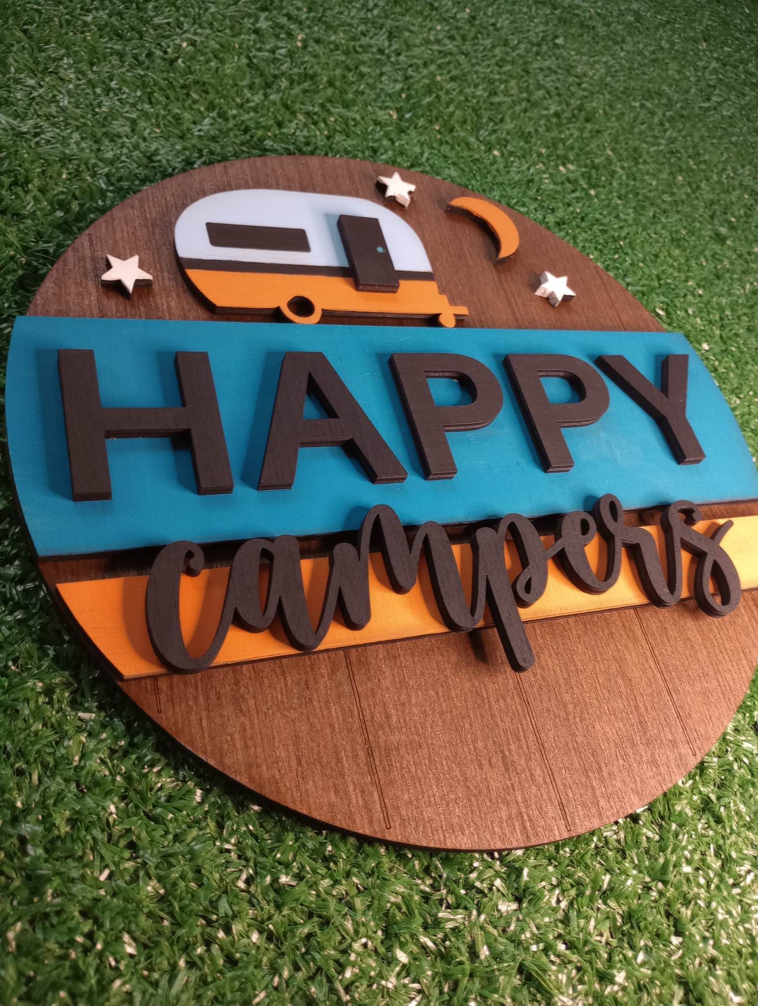 Happy Campers Sign Happy Camper Camping Decor Camping Gift Painted and ...