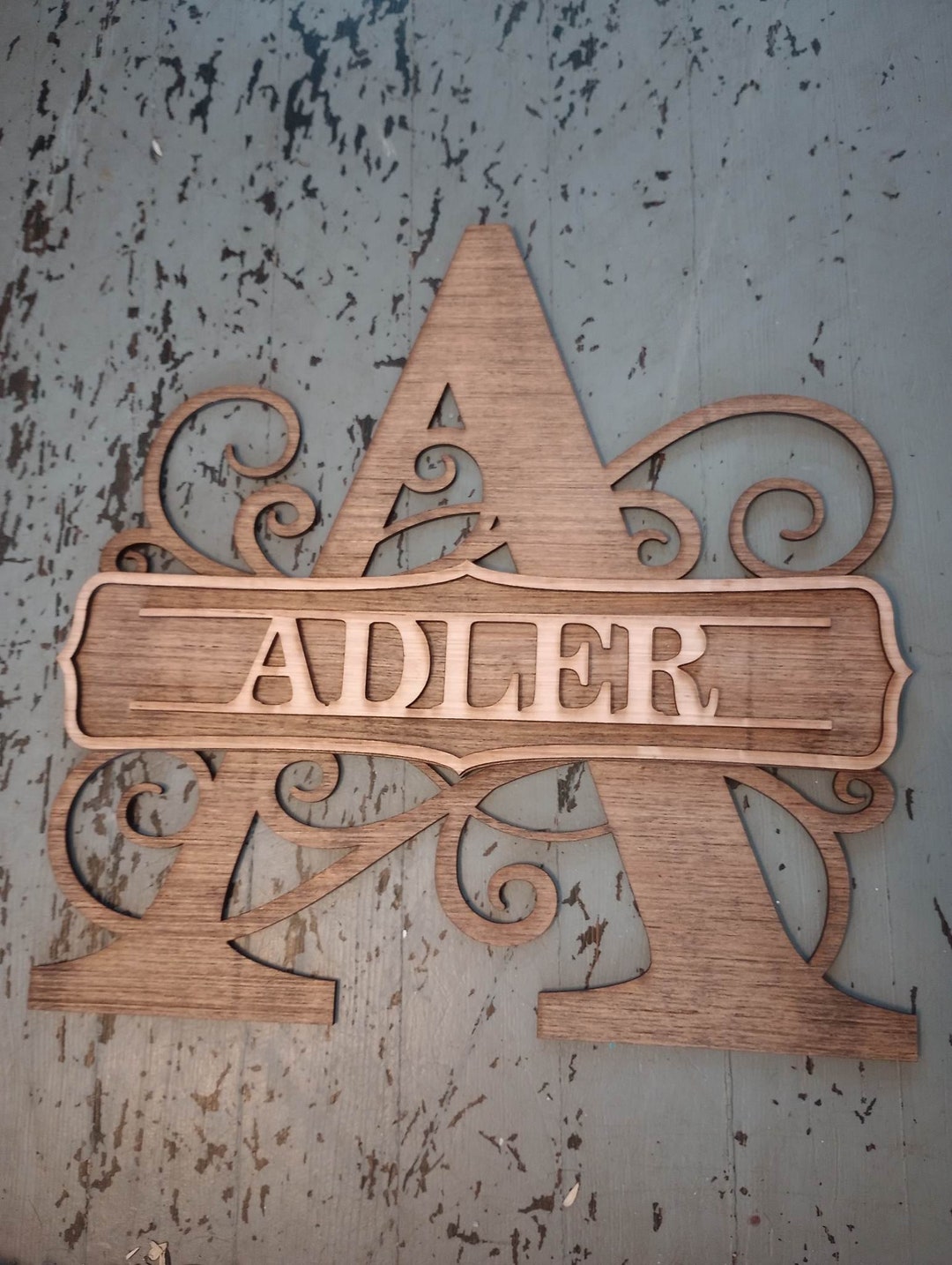 Dark Wood-stained Custom Monogram Closing Gift - Etsy