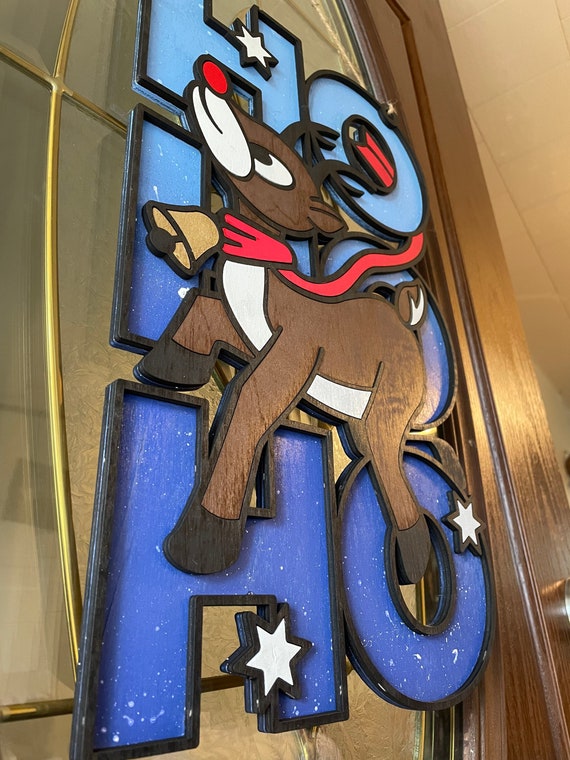 Rudolph the Red Nosed Reindeer Decor Christmas Door Hanger - Etsy