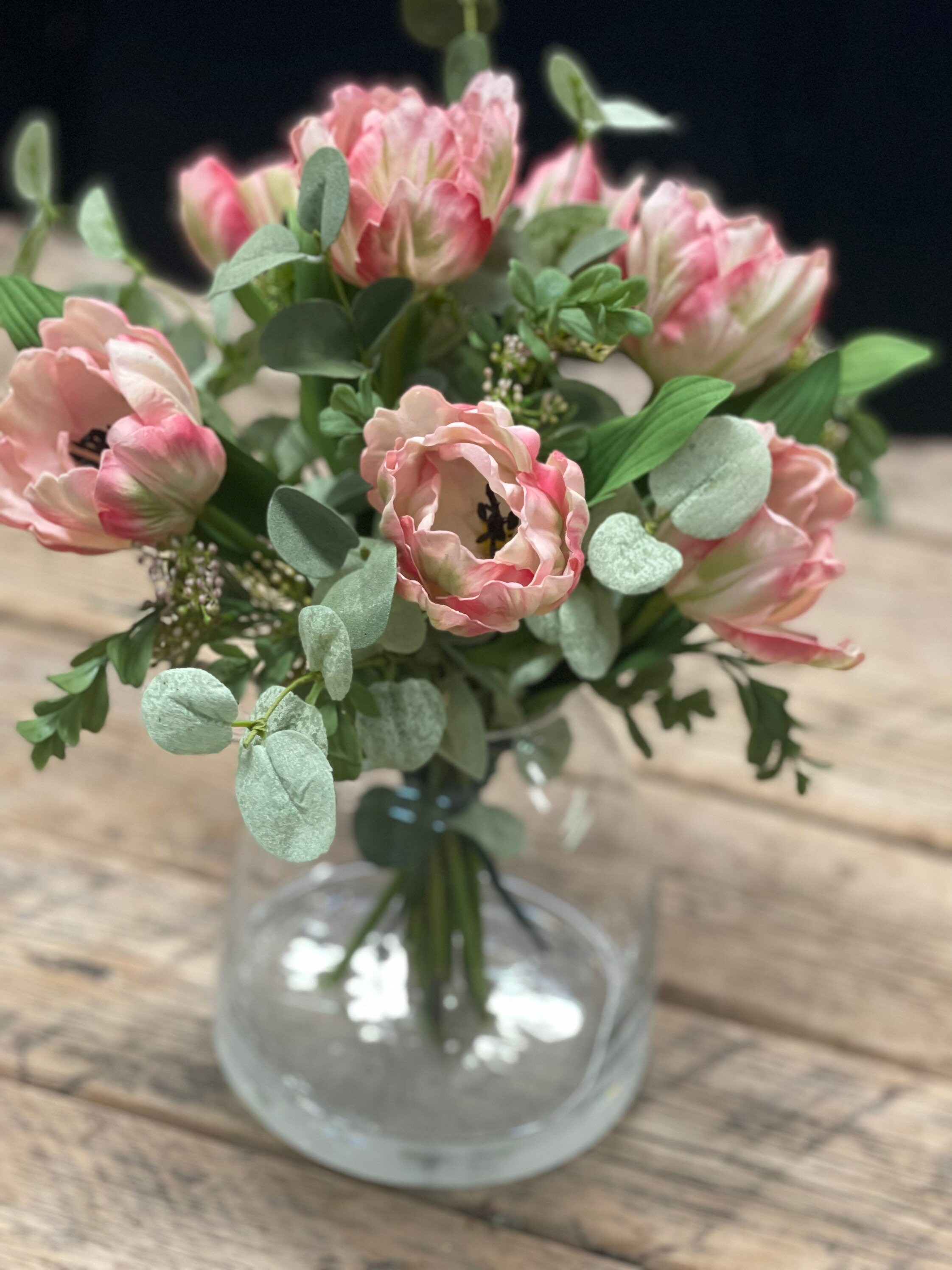 Real Touch Tulip Glass Vase Arrangement - Etsy
