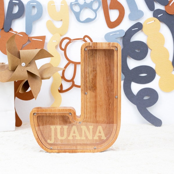 Wooden Letter Money Box - Etsy Australia