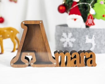 Wooden Letter Money Box - Etsy UK