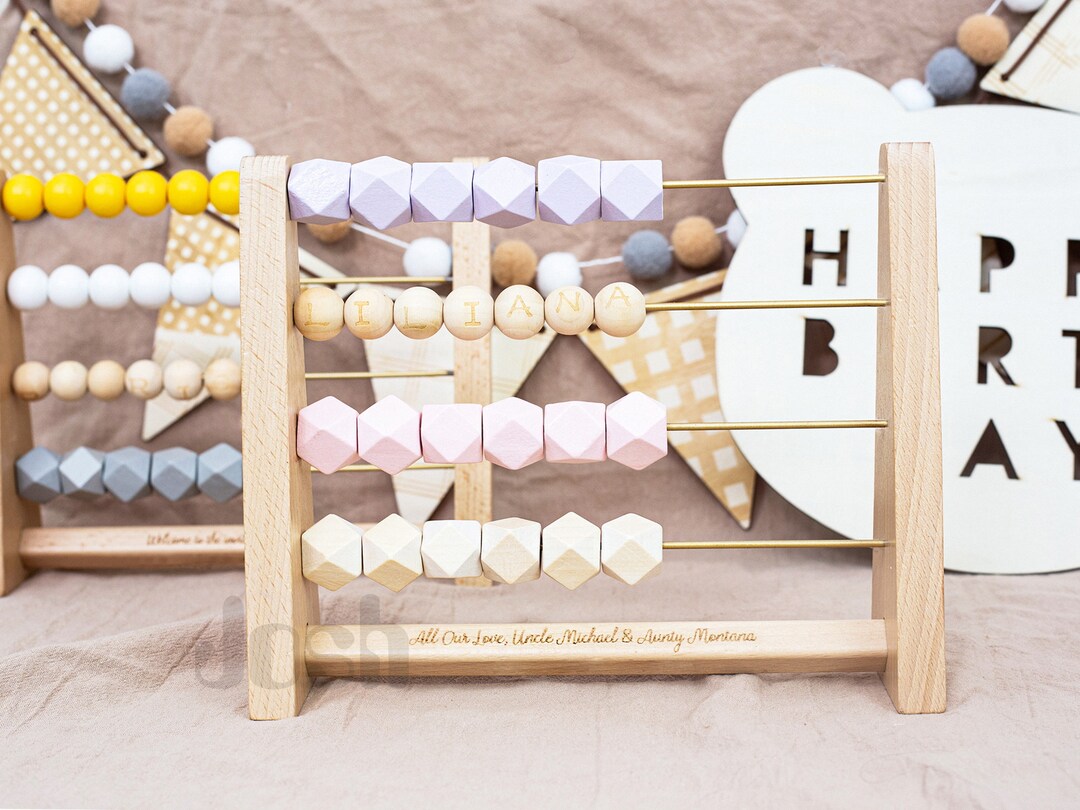 Personalized Wooden Rainbow Abacus Toys,math Toys,learning Toys,baby ...