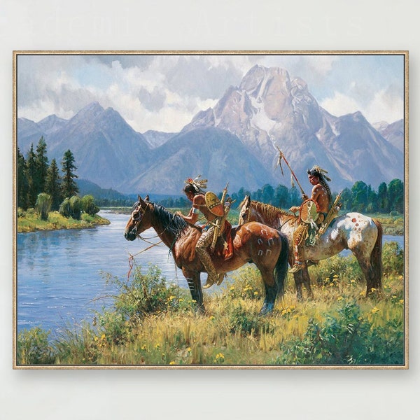 Native American Indian Oil Paintings - Etsy