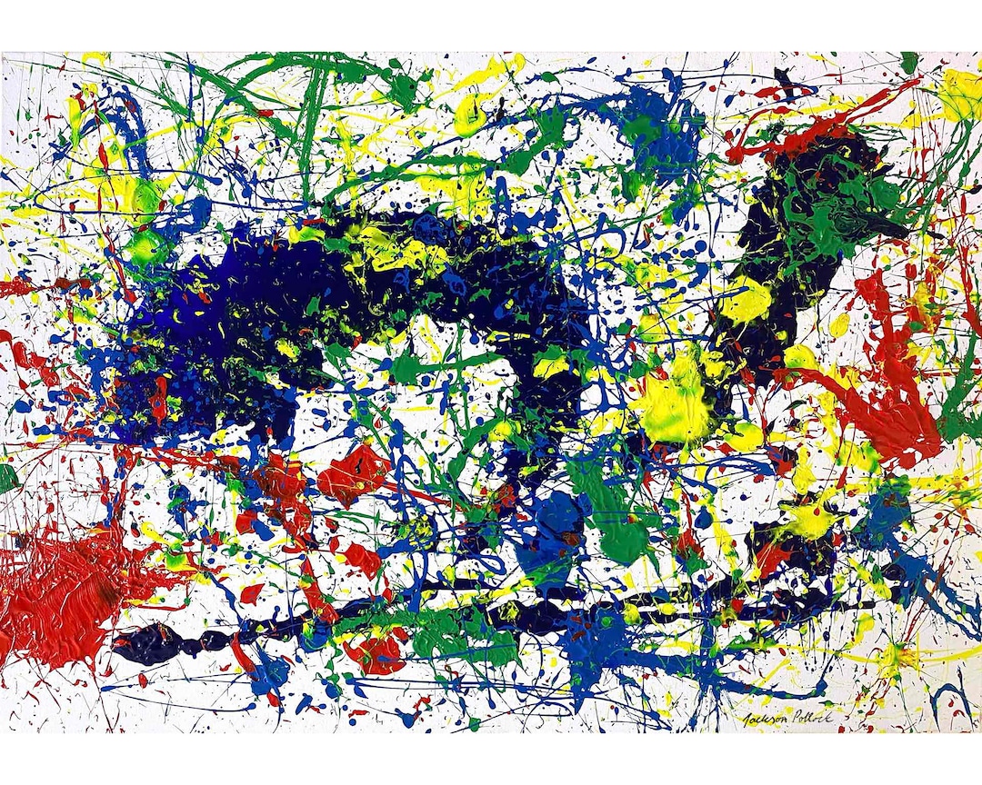 Jackson Pollock Original Paintings Abstract Wall Art in Oil of - Etsy