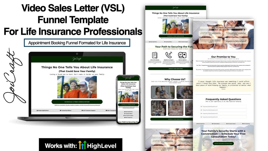 Gohighlevel Template for Life Insurance Professionals, Gohighlevel ...
