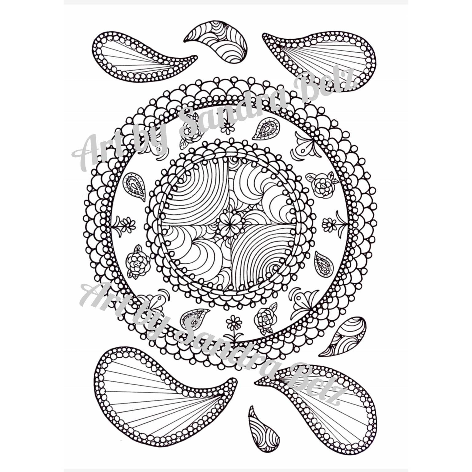 Mandala Coloring Page No. 7, Digital Download - Etsy