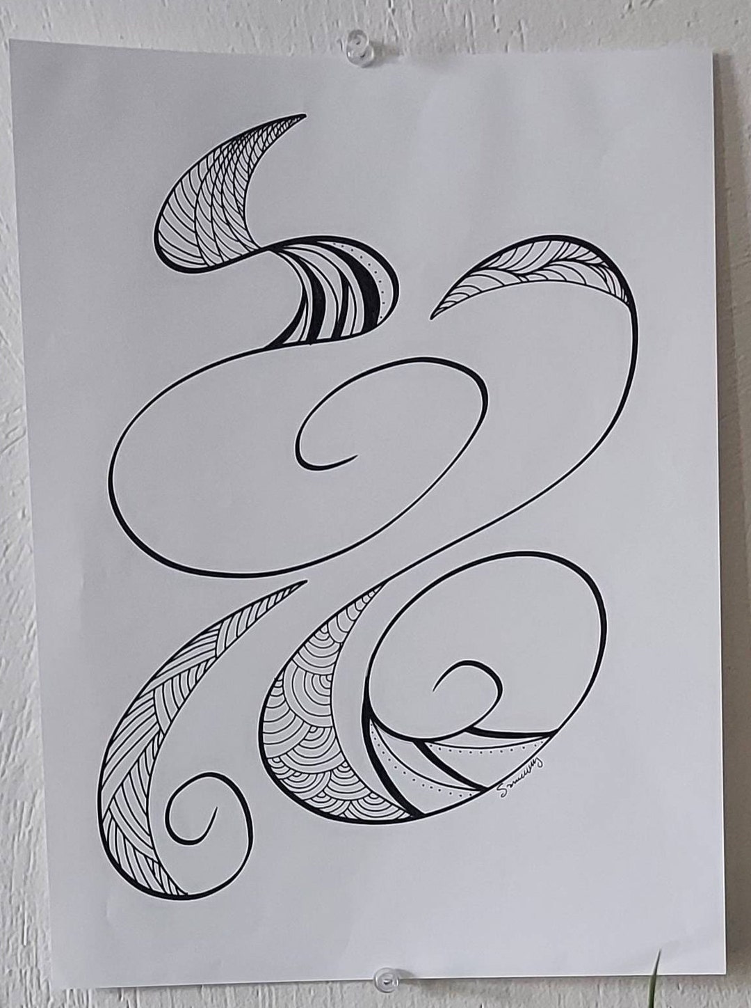 9x12 Line Drawing No. 2 - Etsy