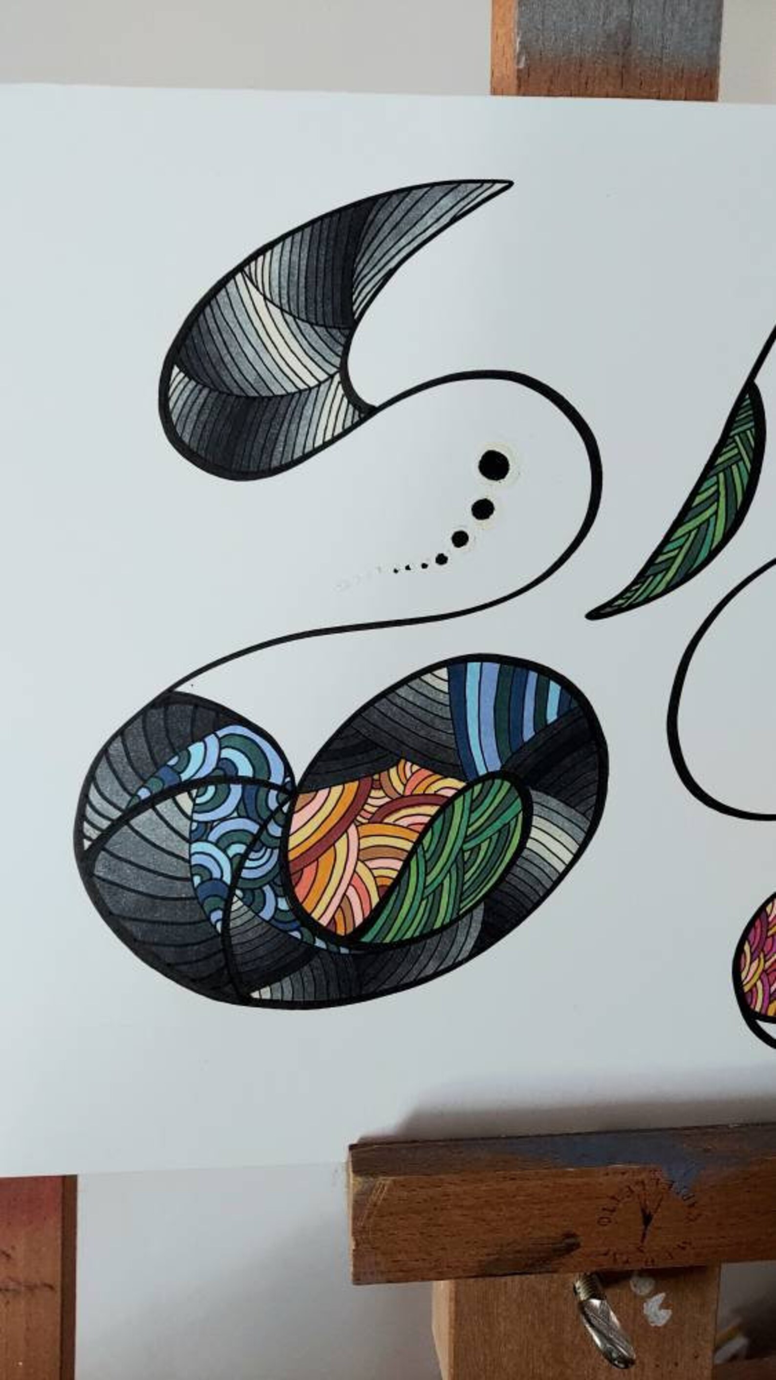 Lines and Color Pushing and Pulling, Abstract Ink and Marker Drawing - Etsy