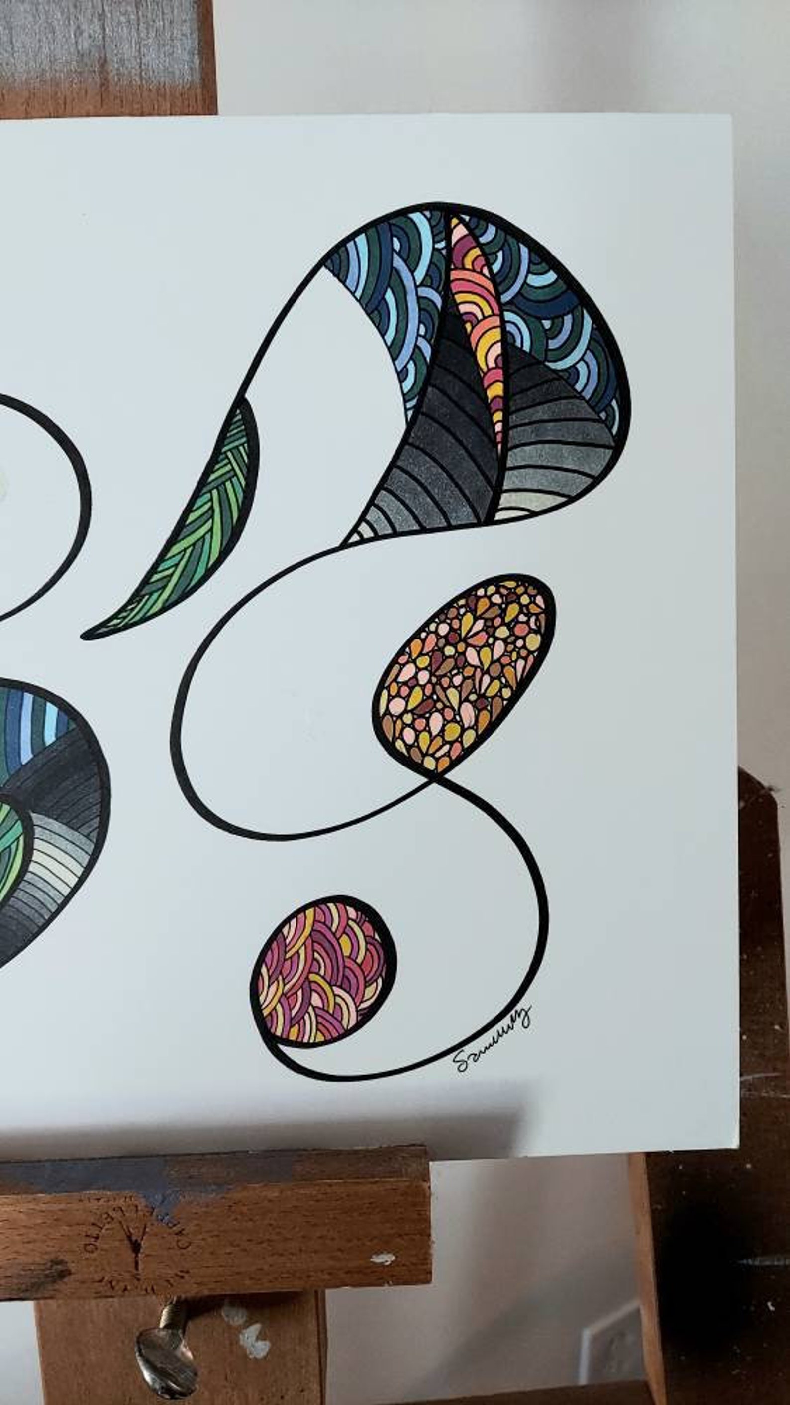 Lines and Color Pushing and Pulling, Abstract Ink and Marker Drawing - Etsy