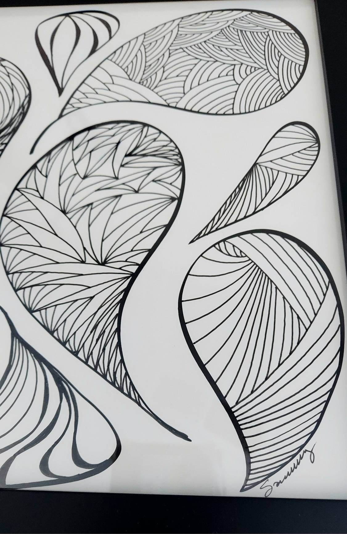 Nature Flow, Line Drawing, Original Drawing, Abstract Art, Pen and Ink ...