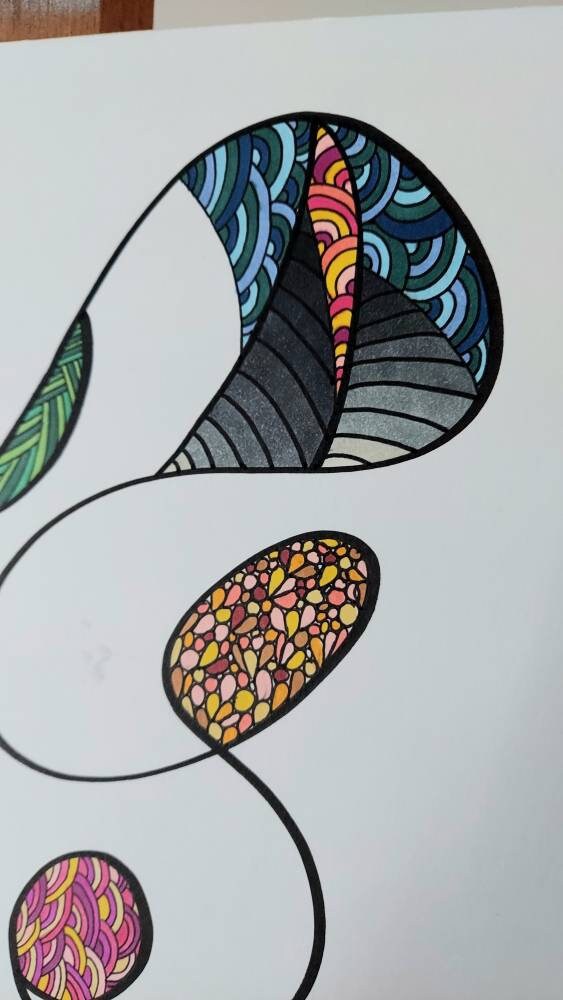 Lines and Color Pushing and Pulling, Abstract Ink and Marker Drawing - Etsy
