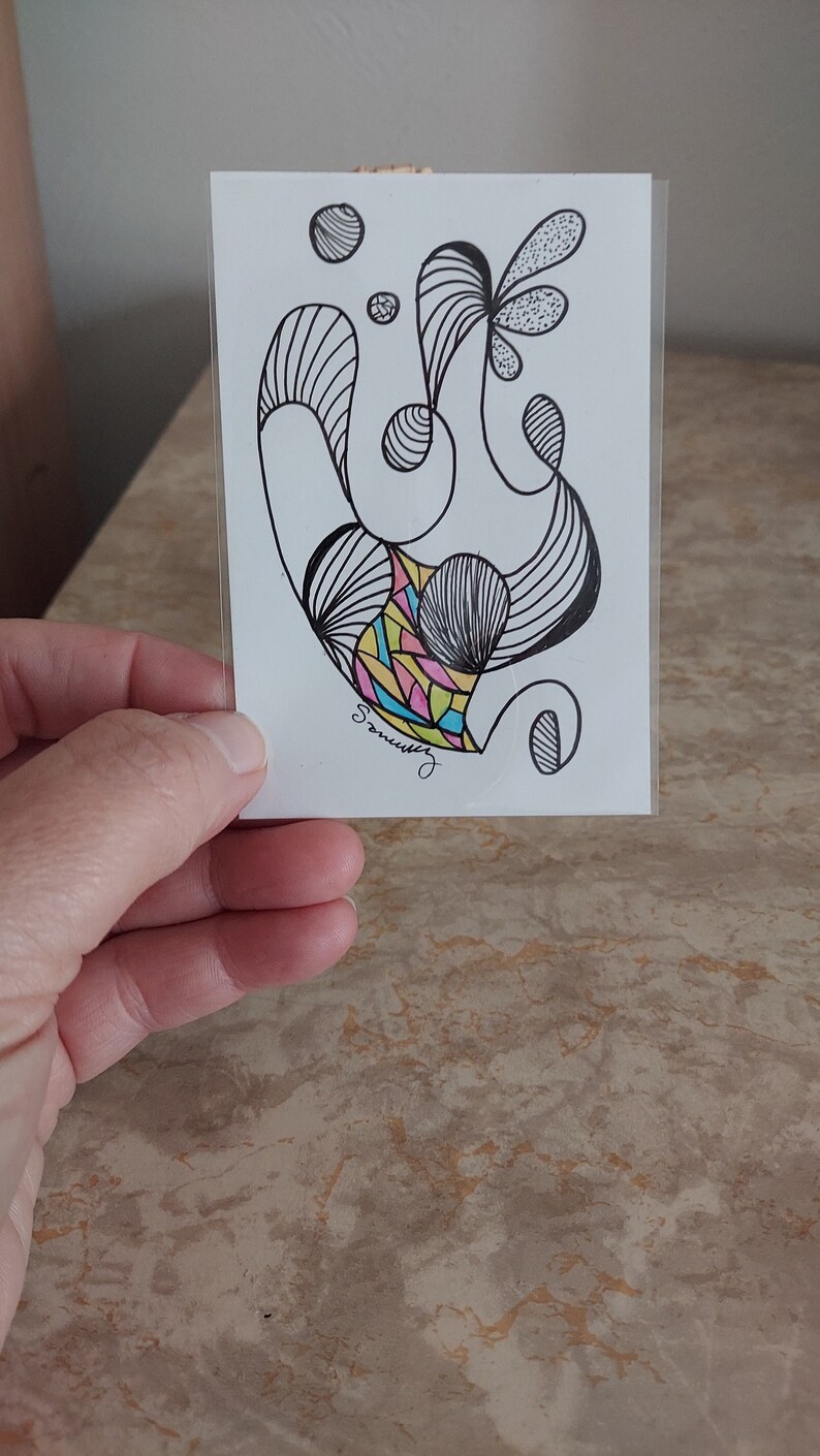 Artist Trading Card Line Drawing - Etsy