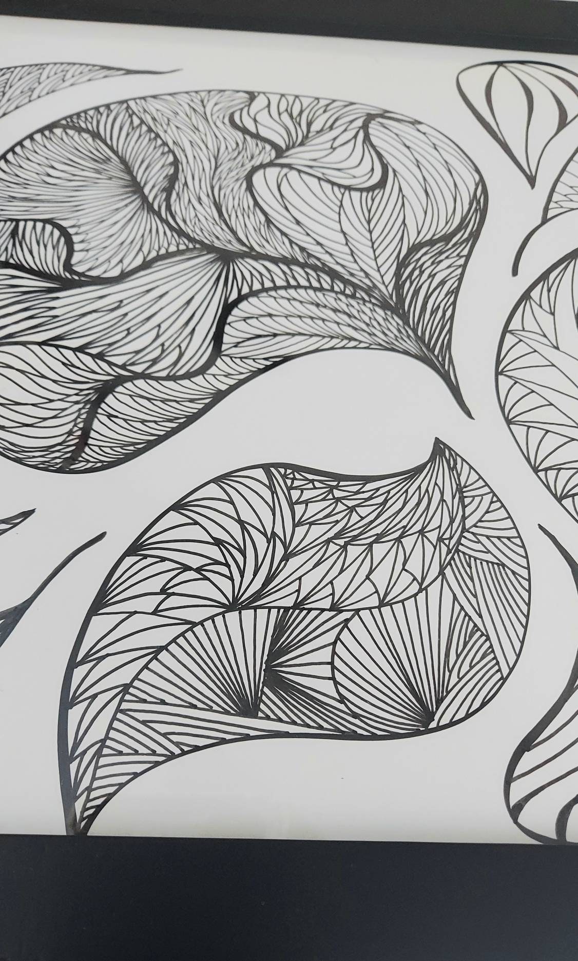 Wandering Line Drawing Original Drawing Abstract Art Pen and Ink Doodle ...